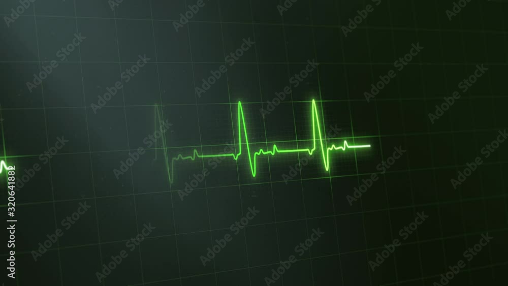Vidéo Stock Green colored heart rate or heart beat line. Cardiogram ...