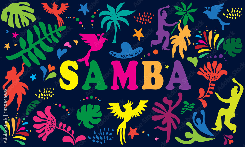 2024 Abstract Rio Brazilian Carnival music dance festival night party ...