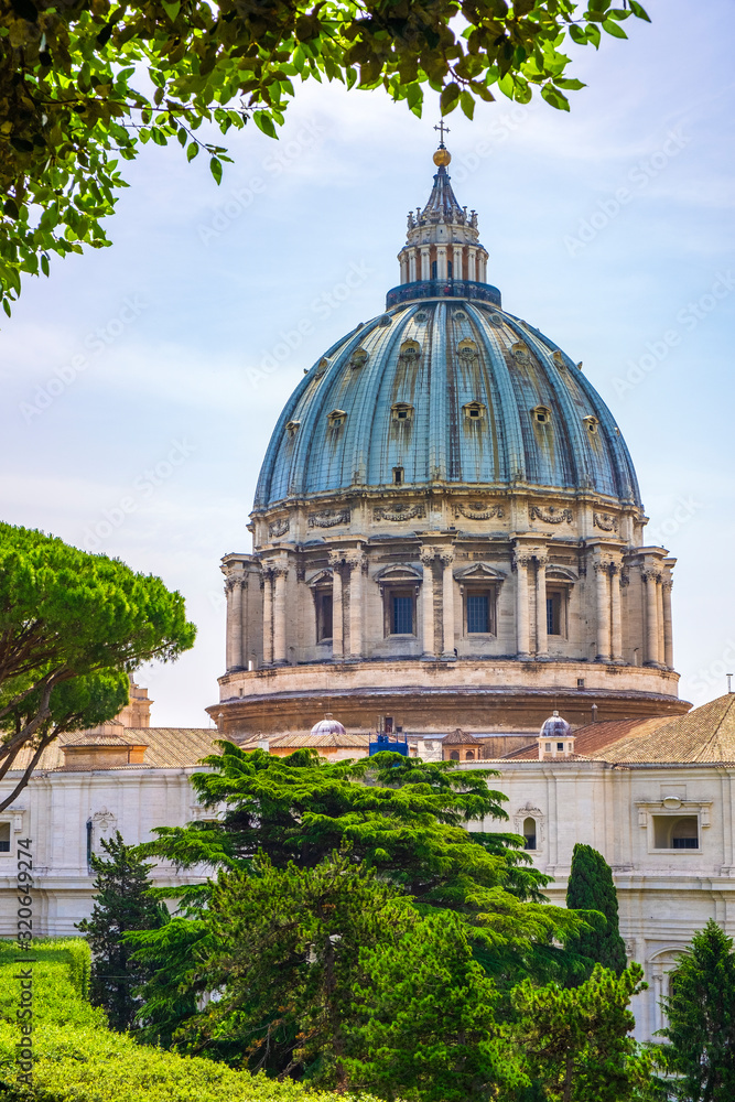 Rome, Vatican City, Italy - Panoramic view of St. Peter’s Basilica ...