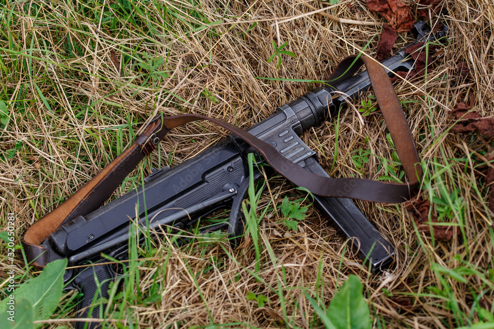 German rifle MP-38.Vintage submachine gun from the Second World War ...