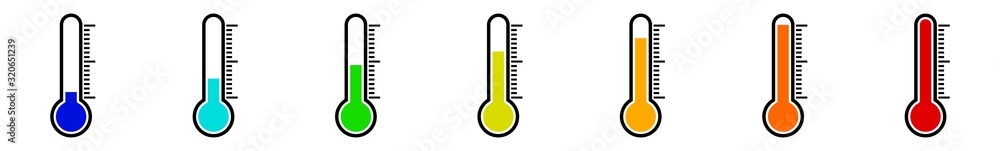 Thermometer Icon Color | Temperature Scale Symbol | Instrument Logo ...