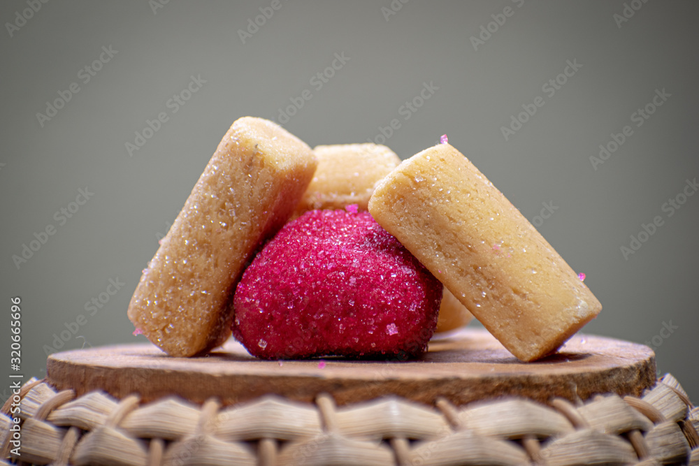 drunk, sugary candy, typical Mexican dulce de leche on a wicker base ...