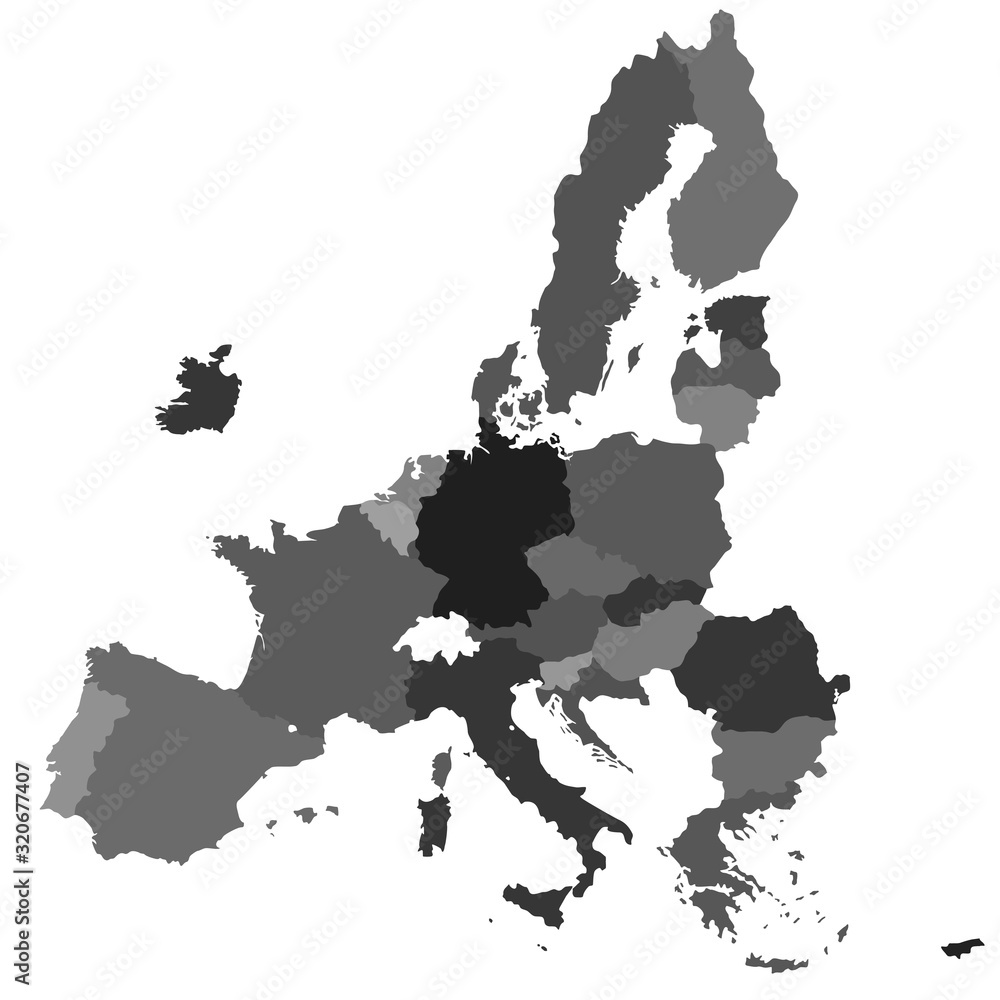 Map of the European Union without Great Britain. Vector file. Stock ...