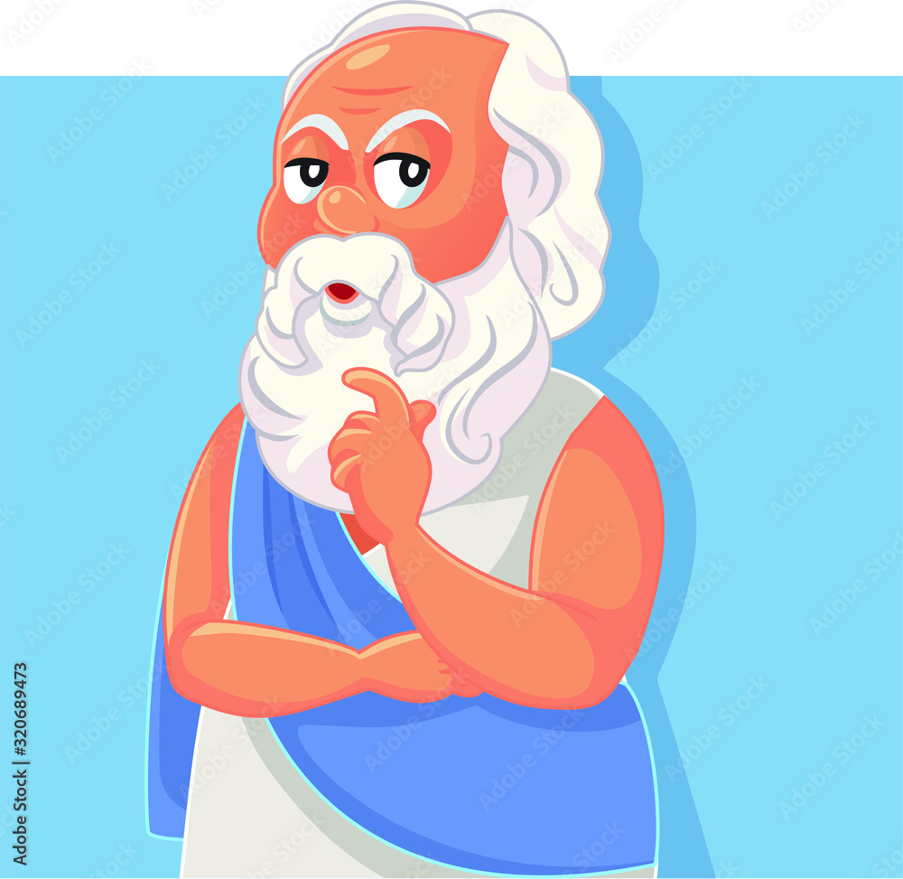 Socrates Classical Greek Philosopher Vector Cartoon Stock Vector ...