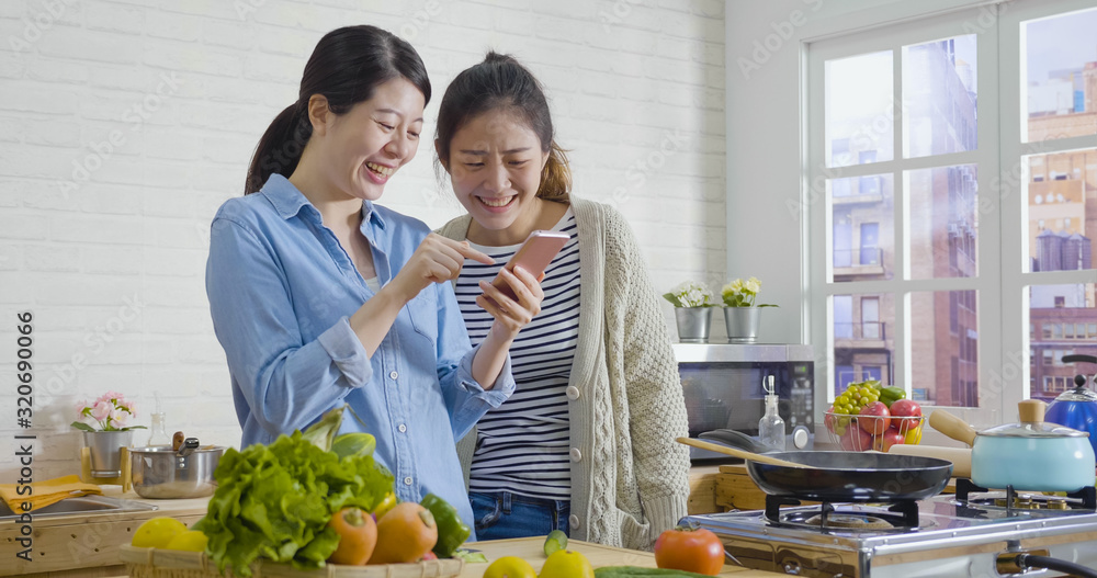 female friends chef cooking together concept. group of asian women ...