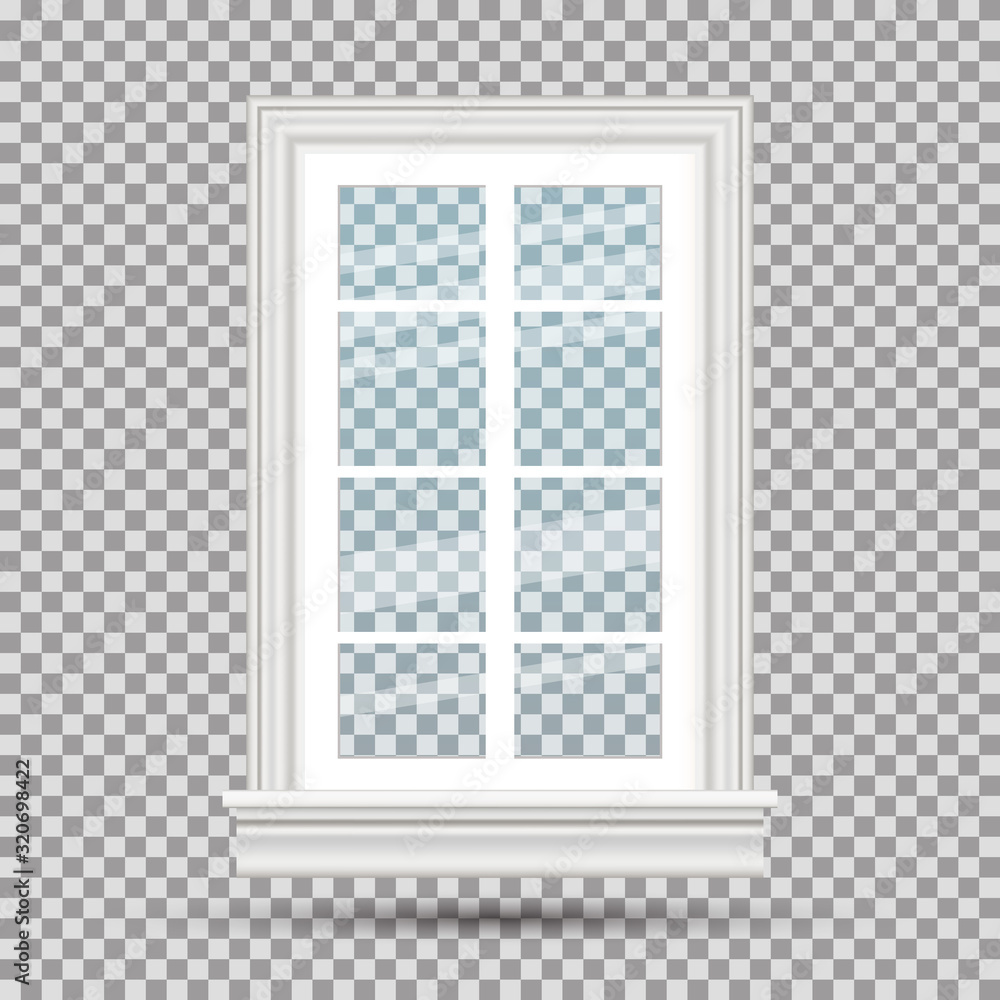 Glass Window Isolated on Transparent Background. Vector Illustration ...
