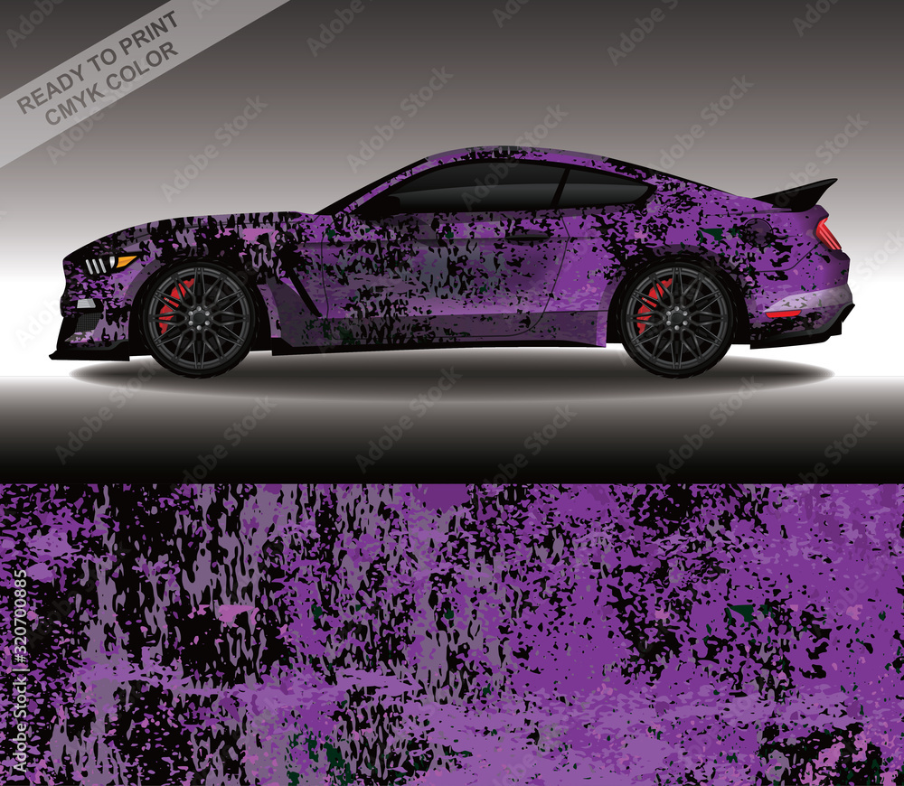 Car wrap decal design vector, custom livery race rally car vehicle ...