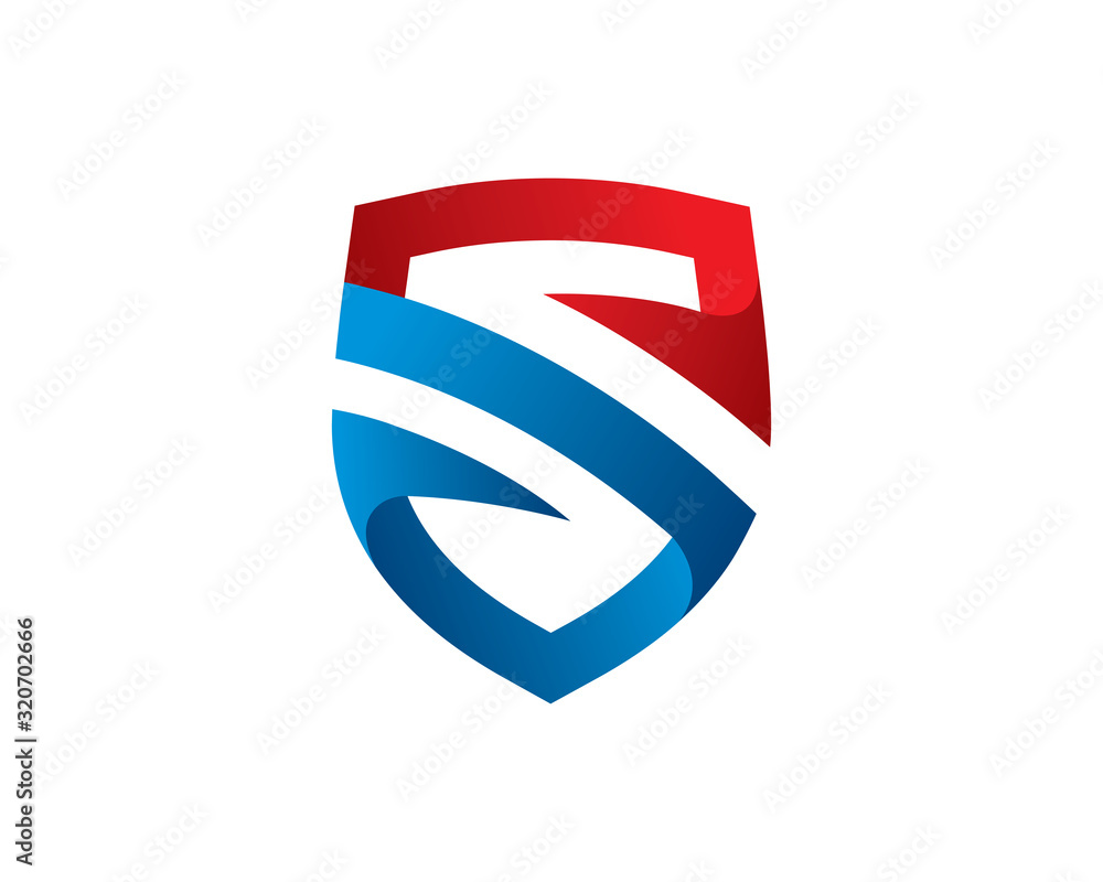 Letter S Shield logo template design, emblem, symbol or icon Stock ...
