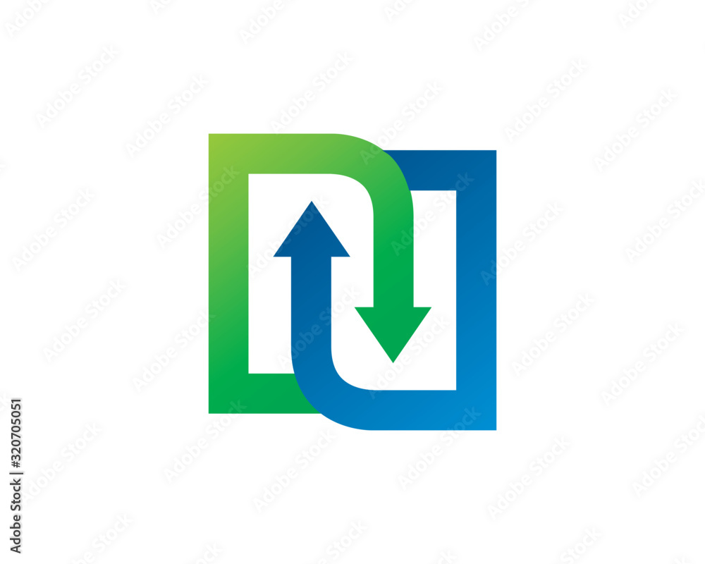 Connection arrow logo template design, emblem, symbol or icon Stock ...