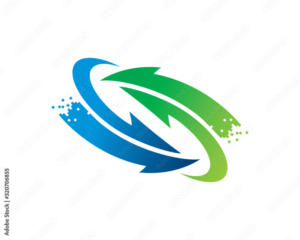 Connection arrow logo template design, emblem, symbol or icon Stock ...