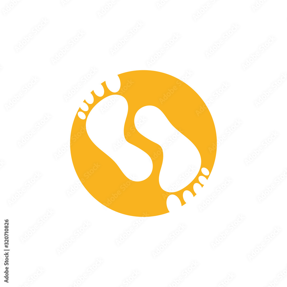 Logo footprint step logotype lettering, abstract S letter symbol, text ...