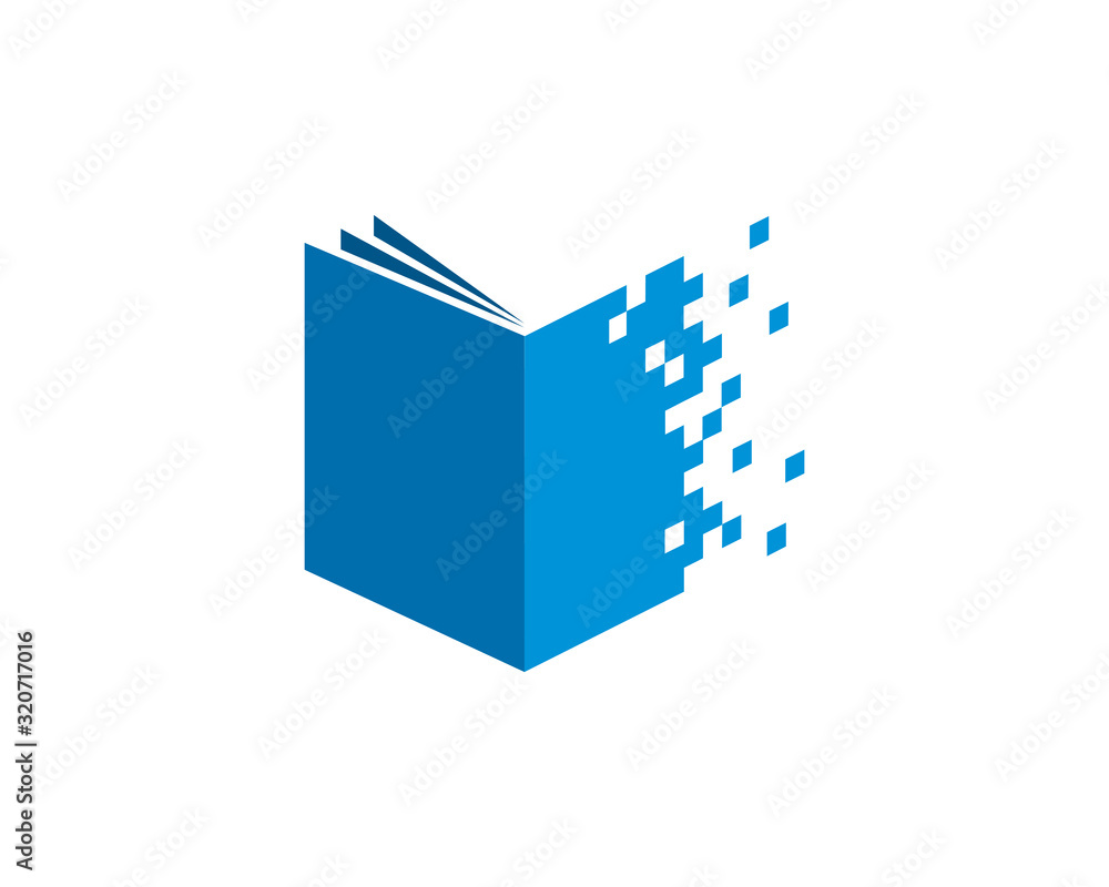 Digital book logo template design, emblem, symbol or icon Stock Vector ...