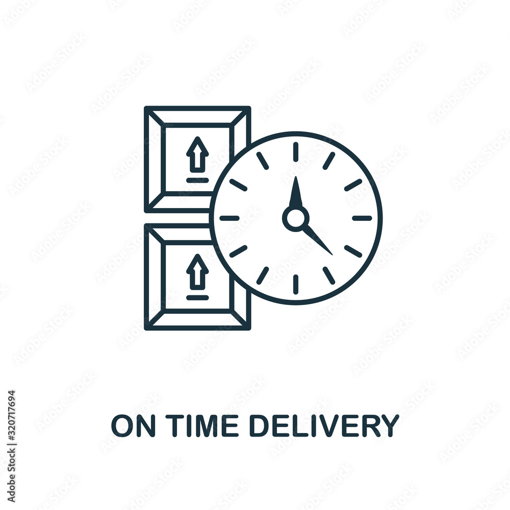 On Time Delivery line icon. Thin design style from logistics delivery ...