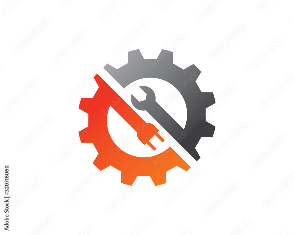 Electricity repair logo template design, emblem, symbol or icon Stock ...