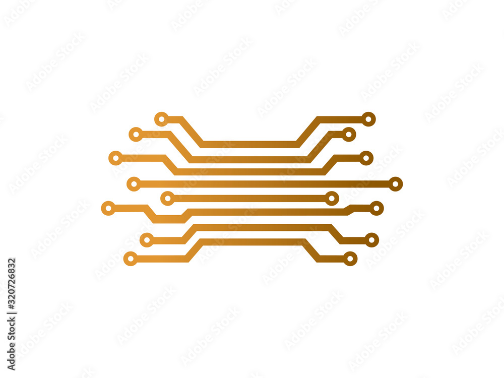 Abstract circuit logo template design, emblem, symbol or icon Stock ...