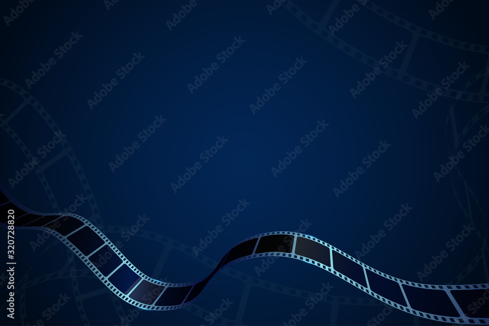 Modern cinema background with realistic film strips. Movie frames for ...