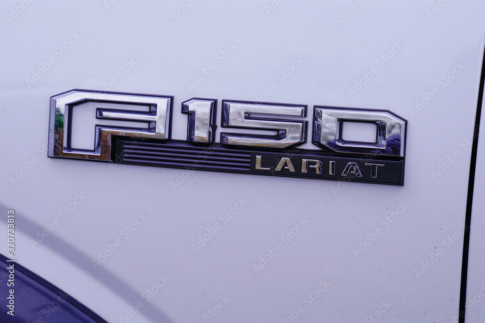 Ford F150 pickup truck logo lariat Badge Stock Photo | Adobe Stock