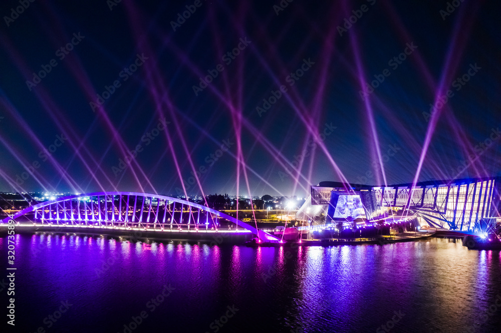 3D laser show in Southern Branch of the National Palace Museum Stock ...