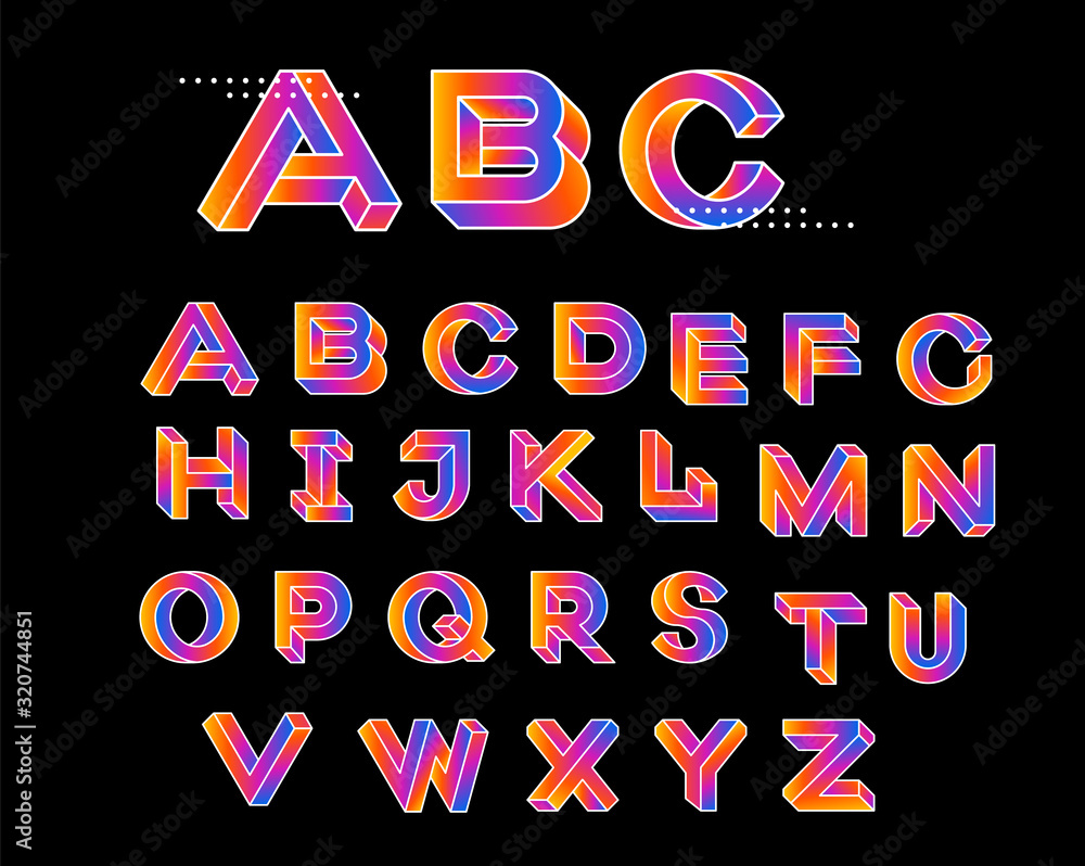 Paradox shape font. Impossible Letters. Set of vector letters ... Paradox shape font. Impossible Letters. Set of vector letters ...