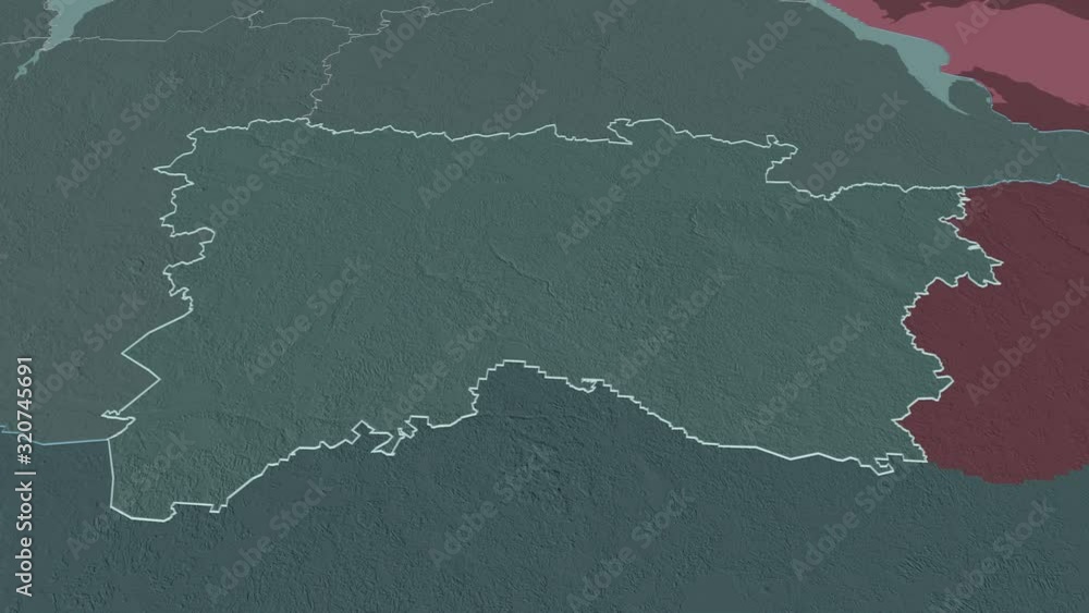 Vidéo Stock Võru, county with its capital, zoomed and extruded on the ...