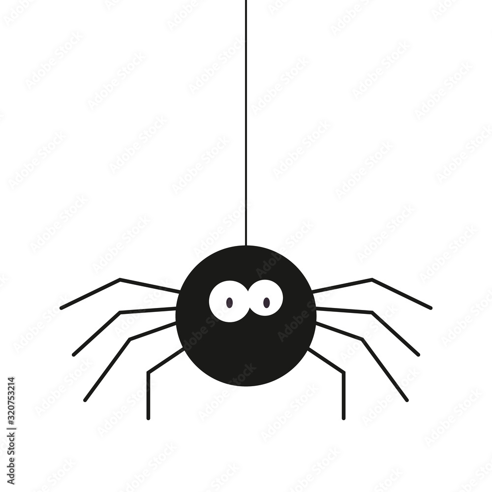 Funny cartoon spider, flat vector illustration Stock Vector | Adobe Stock