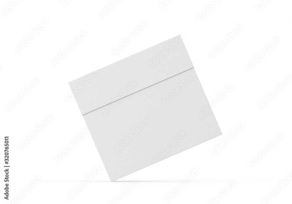 White rectangular box on isolated white background, closed white tea ...