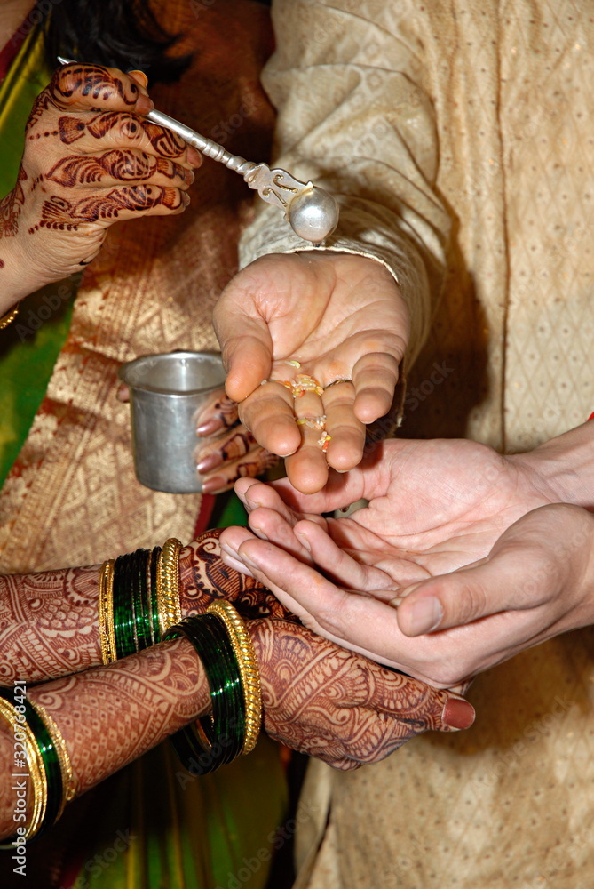 Kanyadaan. An important ritual in Hindu wedding ceremony. Stock Photo ...