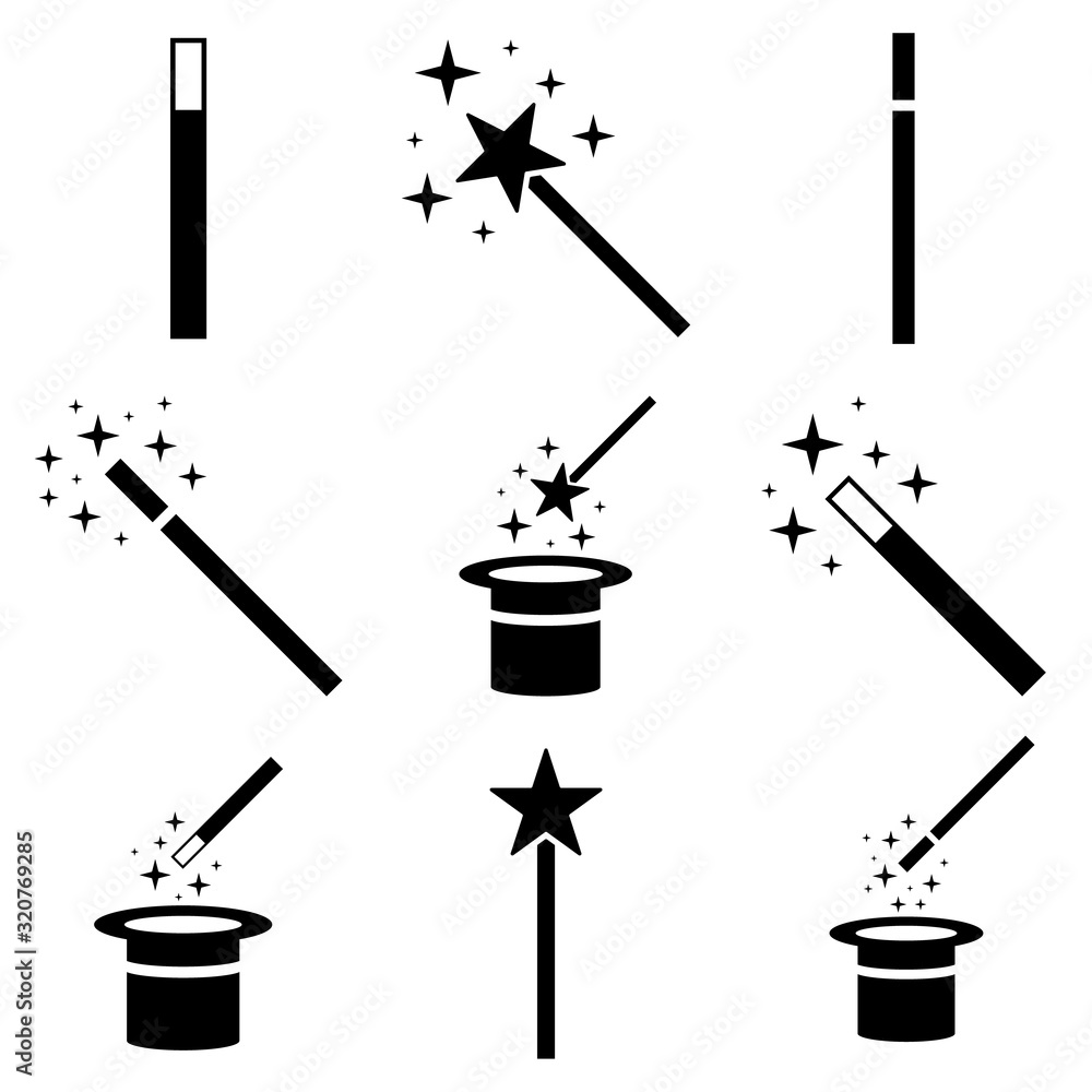 Magic wand icon, logo isolated on white background Stock Vector | Adobe ...