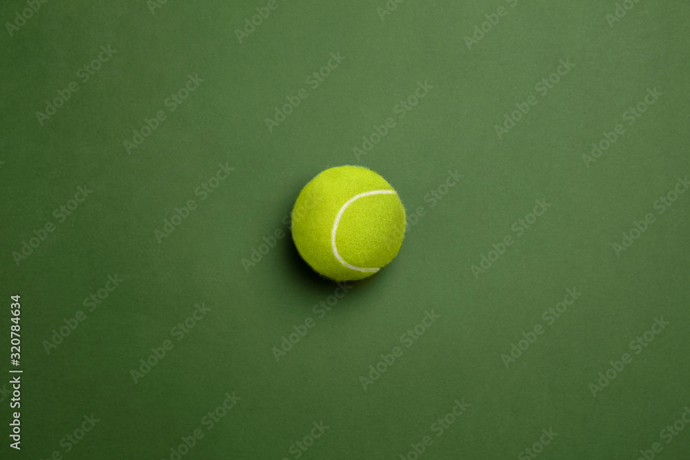 Bright green tennis ball. Professional sport equipment isolated on ...