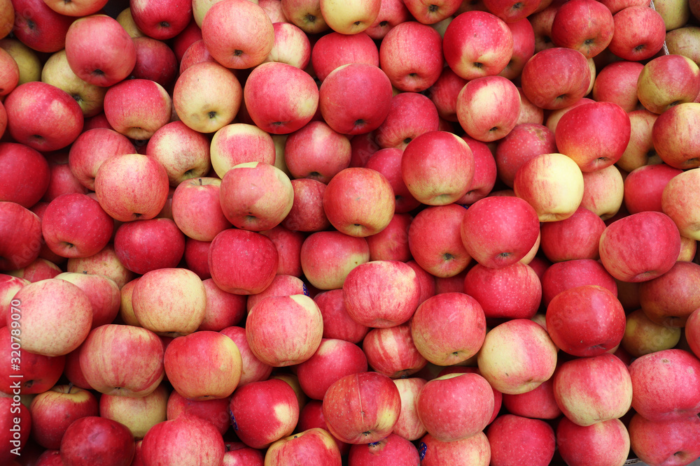 Apples backgrounds. Lots of apples in a fruit shop Stock Photo | Adobe ...