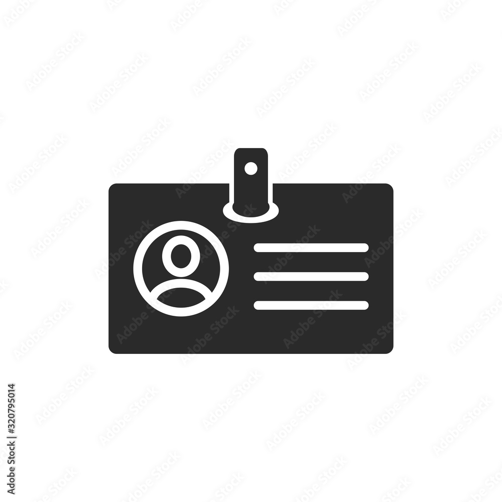 Name Tag Icon Vector Illustration. Identification Card Icon. ID Card ...