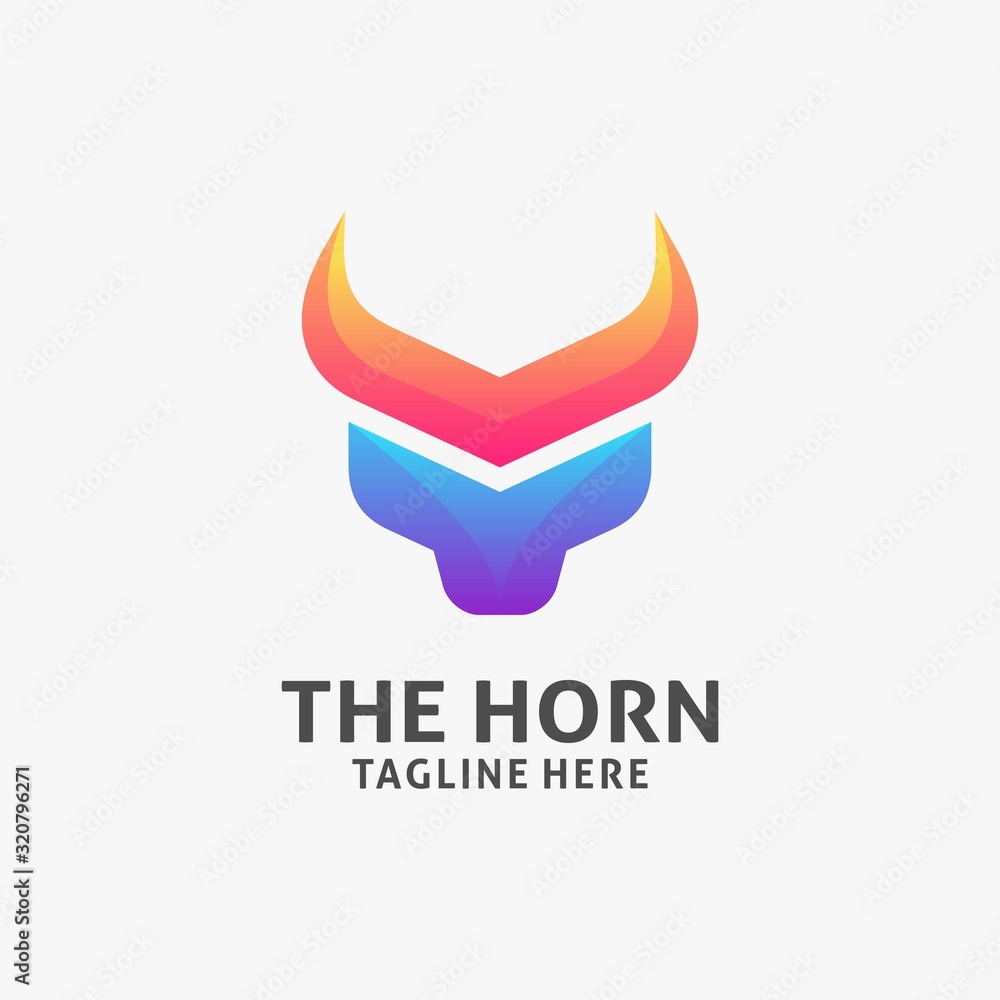 Head horn logo design Stock Vector | Adobe Stock
