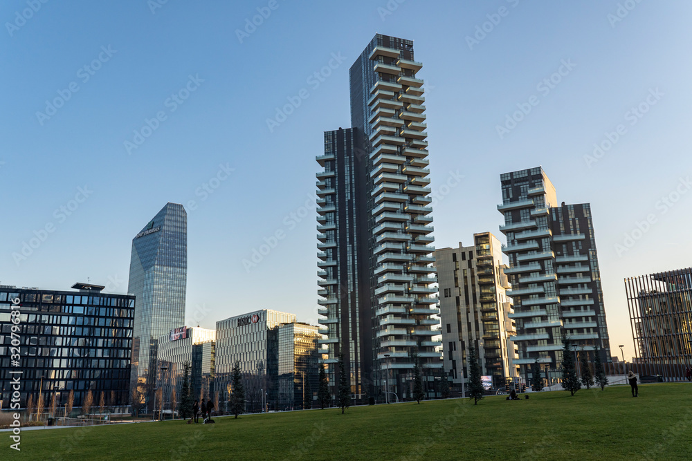 Milan, Italy - January 11, 2020: The Solaria Tower in Porta Nuova ...