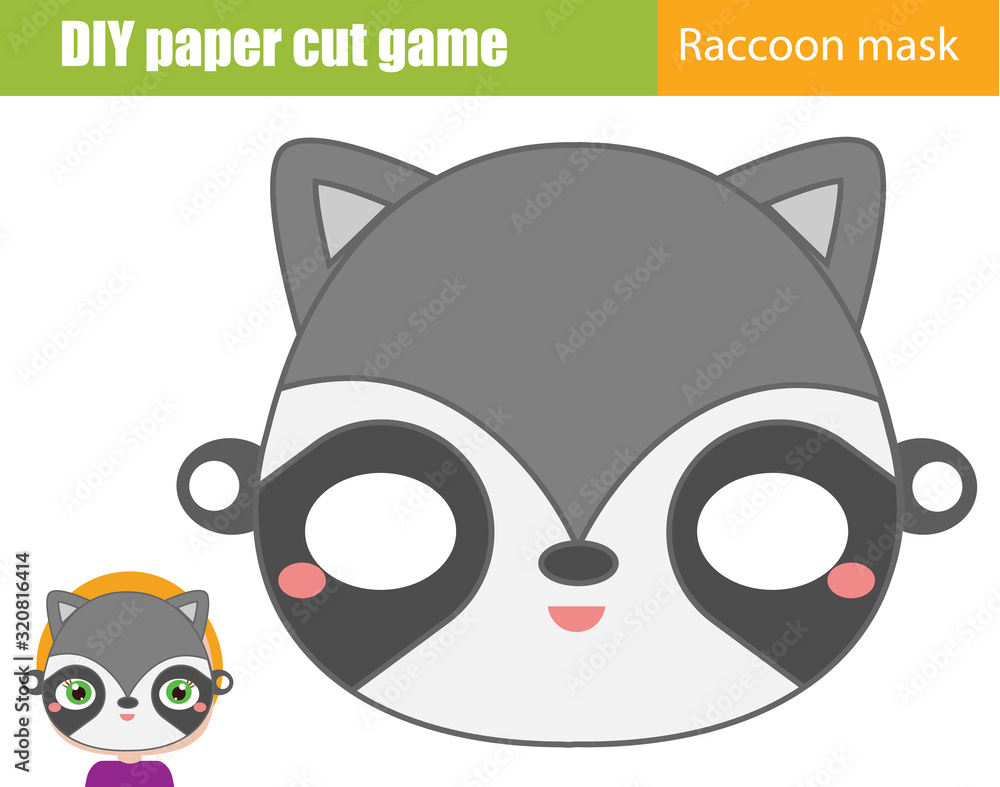DIY children educational creative game. Make an animal party mask with ...