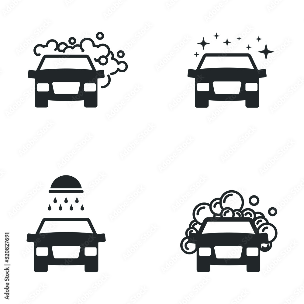 car wash icon template color editable. clean car wash symbol vector ...