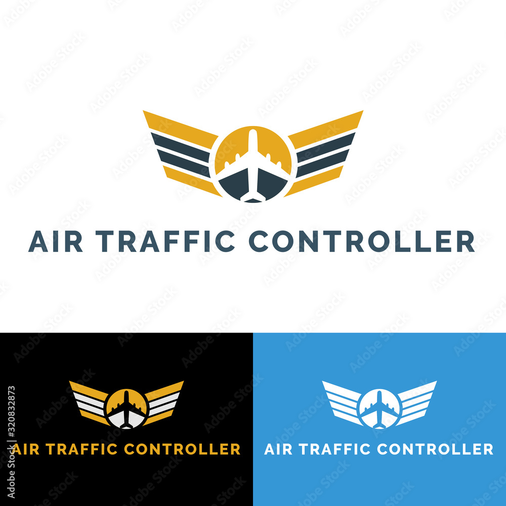Air traffic controller logo template vector illustration. This logo ...