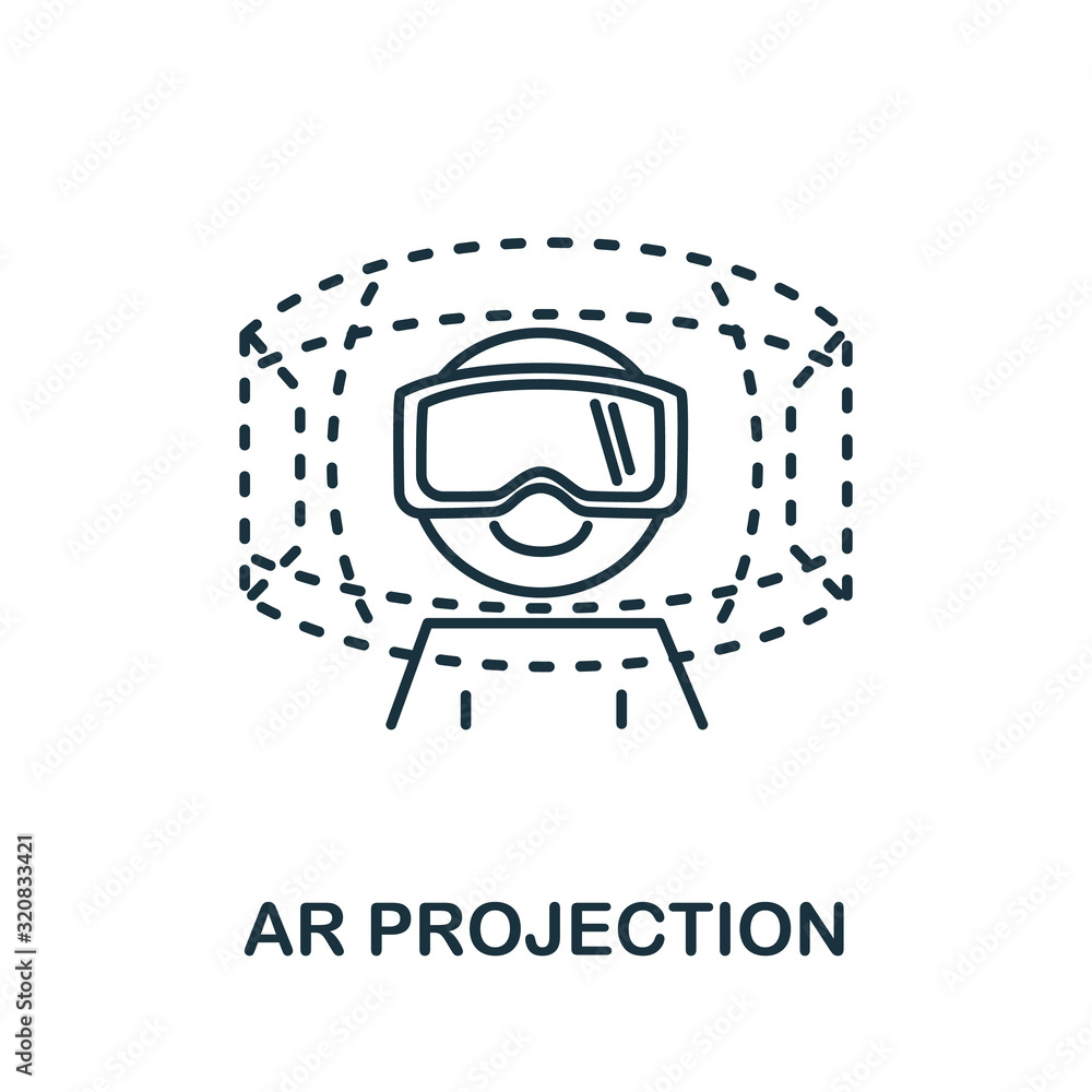 Ar Projection icon from augmented reality collection. Simple line ...