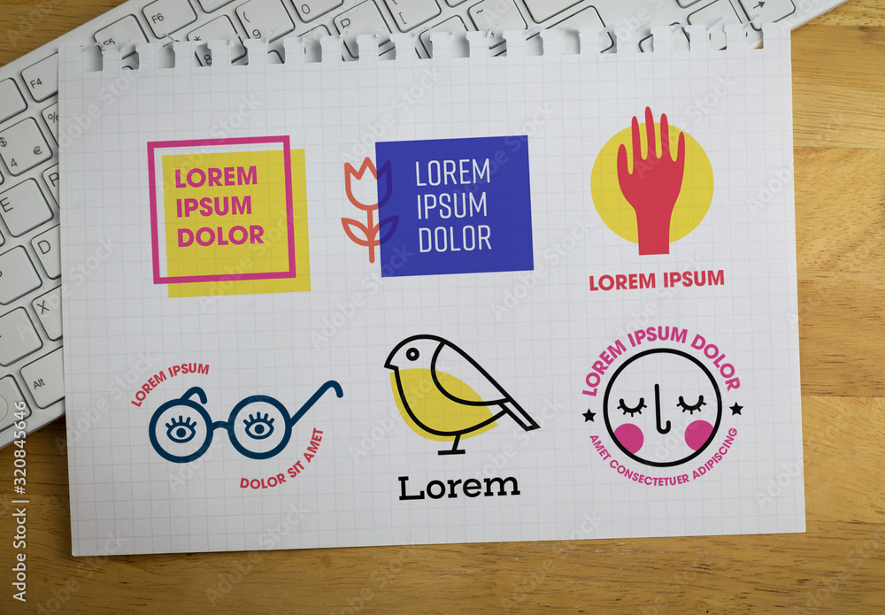 Colorful Logo Layouts Set Stock Template | Adobe Stock