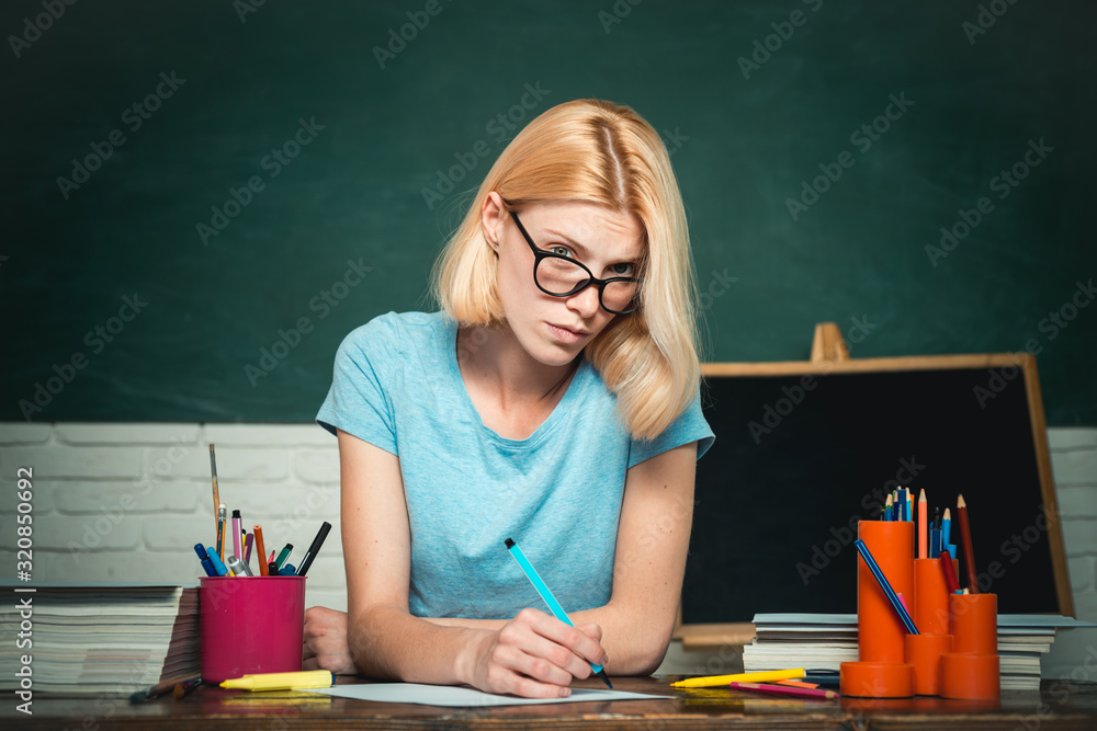 Learning and education concept. Portrait of Female University Student ...