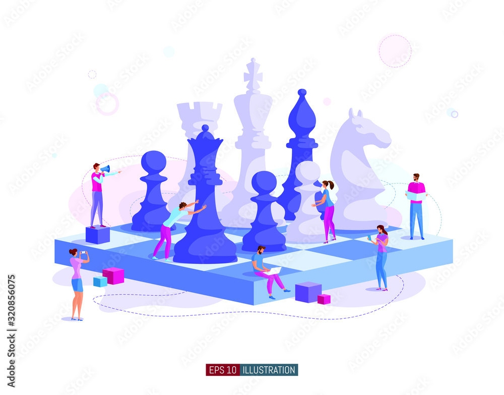 Trendy flat illustration. People work. Business strategy. Teamwork and ...