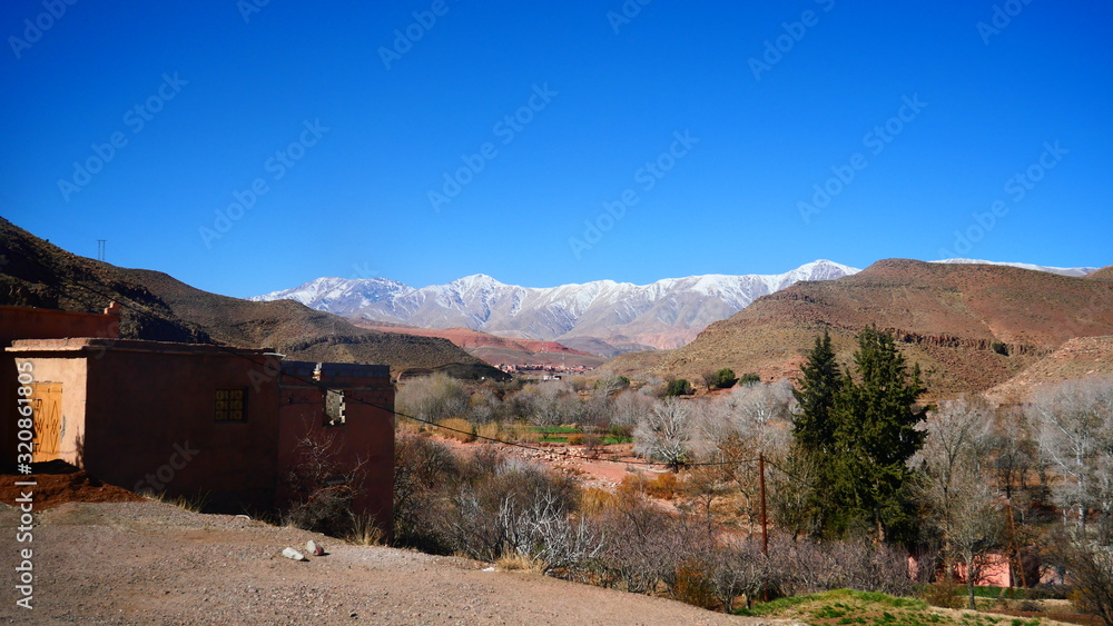 Bright landscape of Morocco, breathtaking curves of mountains, stunning ...