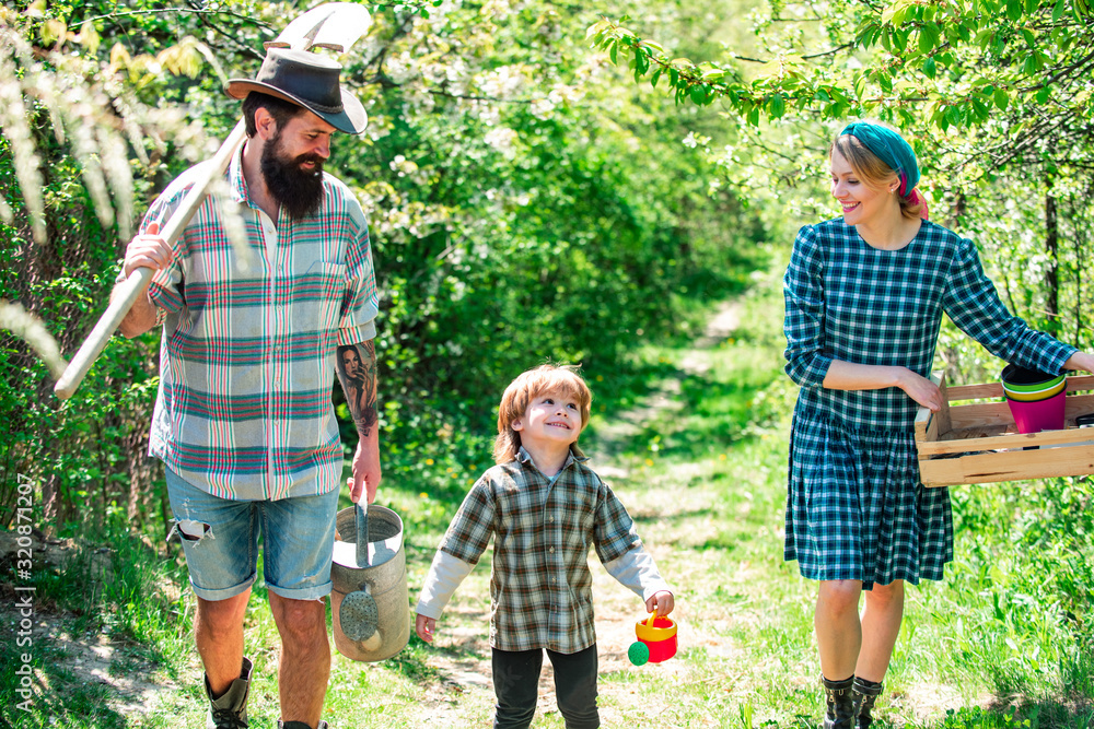 Family work in South America with livestock in family country ranch ...