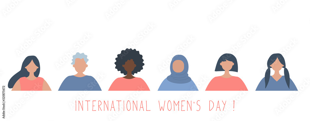 International Women's Day concept. Women's community. There are women ...