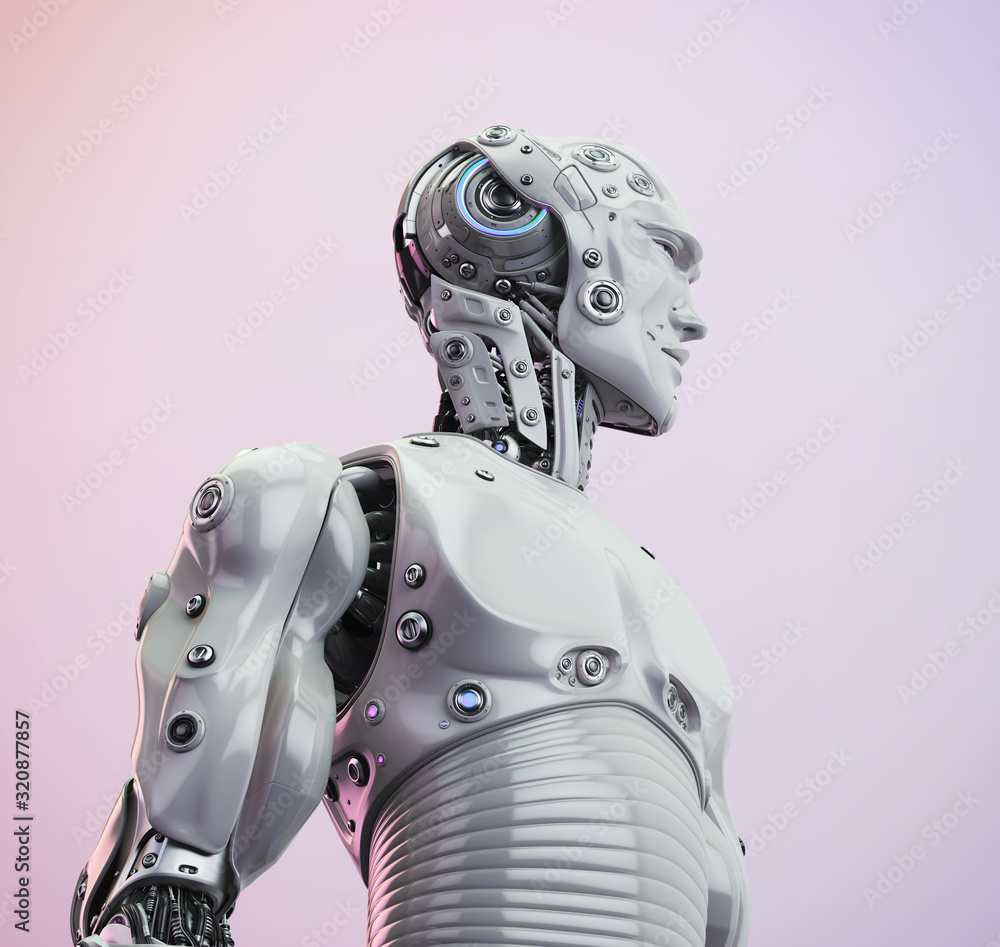 Smart handsome robot male, 3d rendering Stock Illustration | Adobe Stock