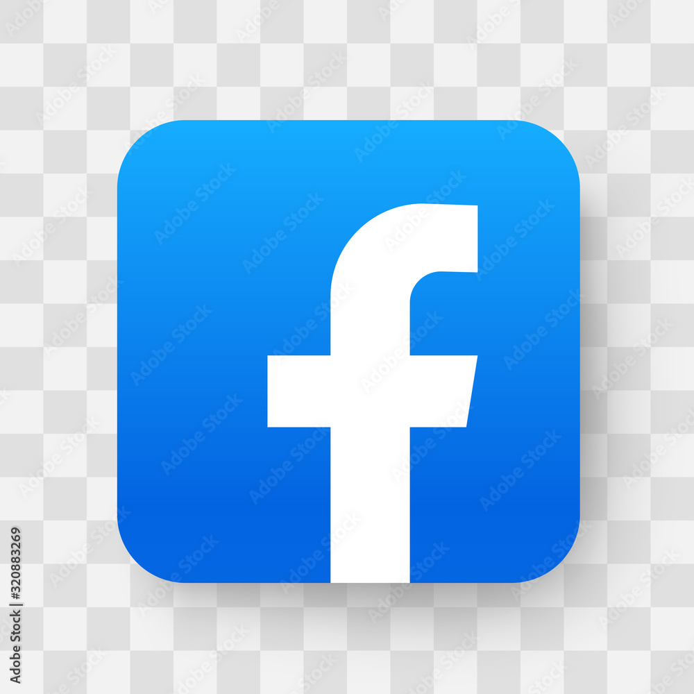 Realistic social media logotype. Facebook icon. Facebook logo with ...