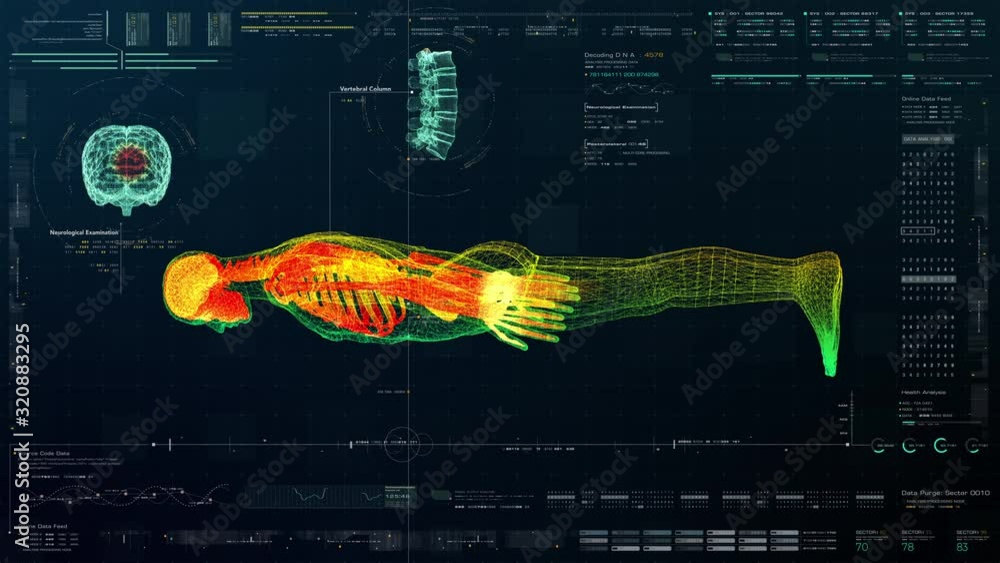 Futuristic head up display motion element virtual biomedical ...