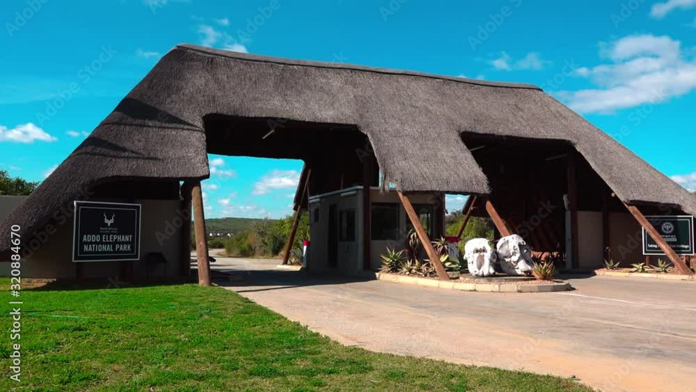 The main entrance to the Addo Elephant National Park in South Africa ...