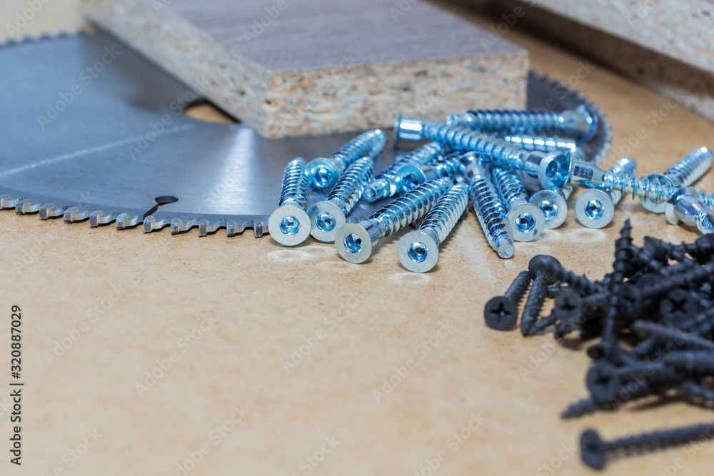 Screw-on for furniture. Metal screw. Vertical. Metal screws. Furniture ...