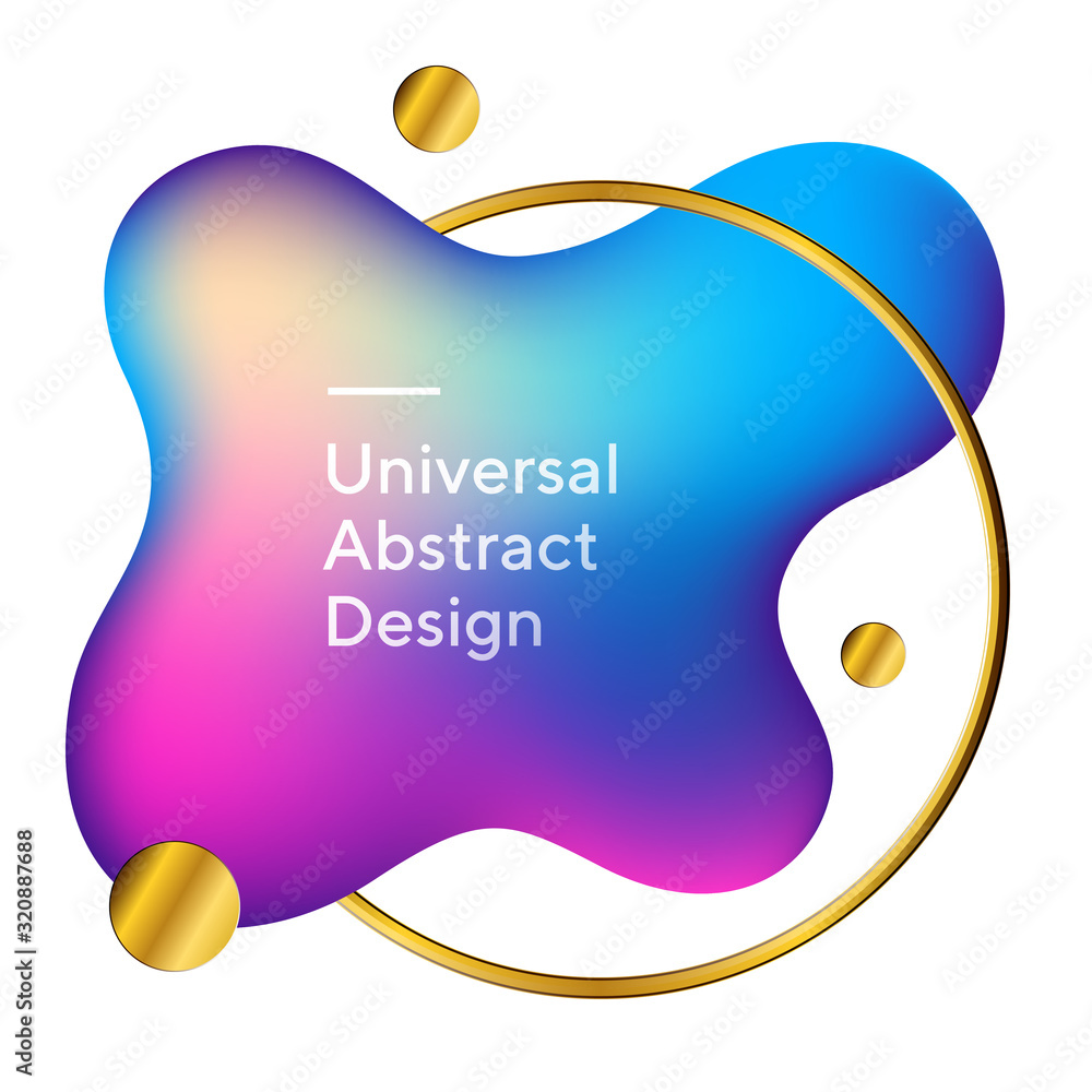 Abstract modern fluid flow shapes. Geometric graphic element in circle ...