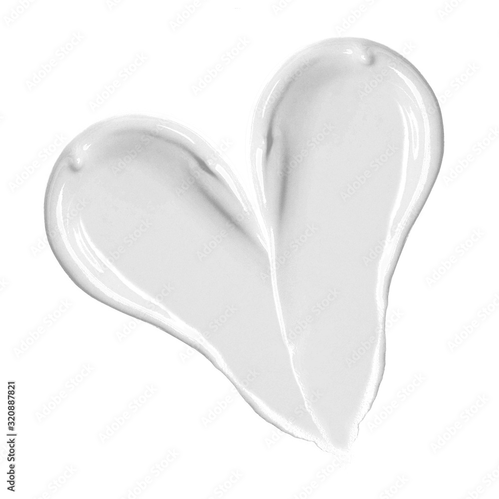 White Heart Shape Cosmetic BB Cream Isolated on White Background ...
